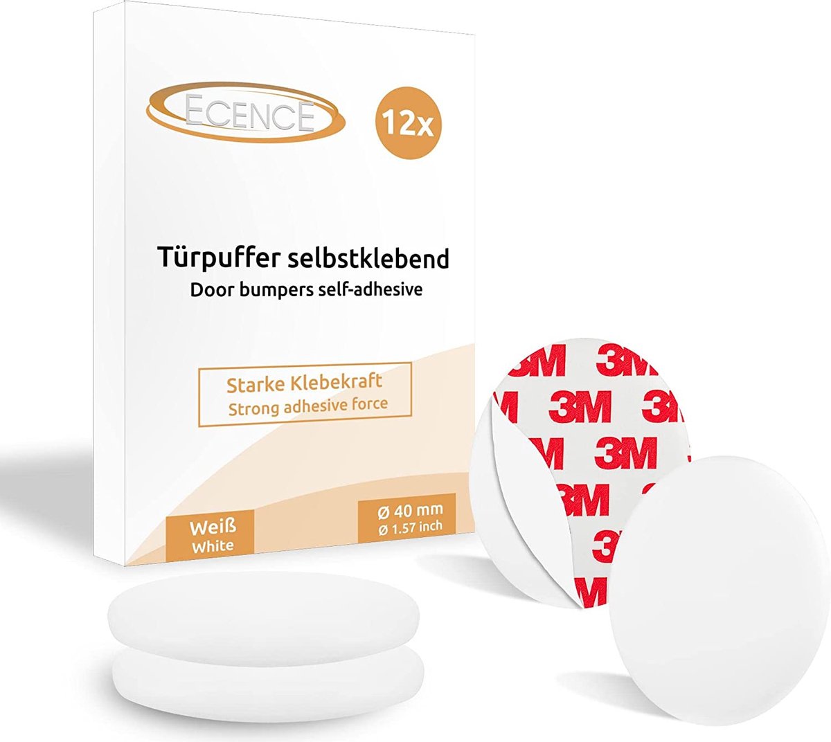 ECENCE Deurstopper muur, set van 12 - Muurbeschermer zelfklevend ...