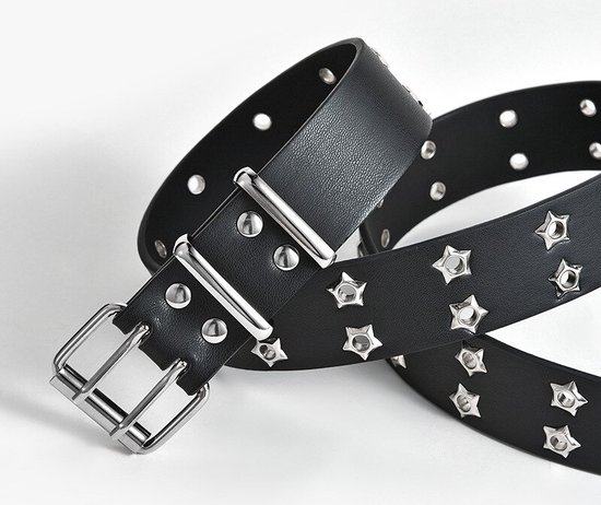 WiseGoogs Luxe Sterretjes Gothic Riem - Broekriem Dames - Punk Riemen ...