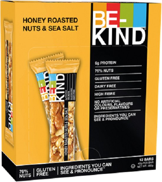 Be Kind Be Kind Repen Honing Geroosterde Noten & Zeezout 12 stuks | bol.com
