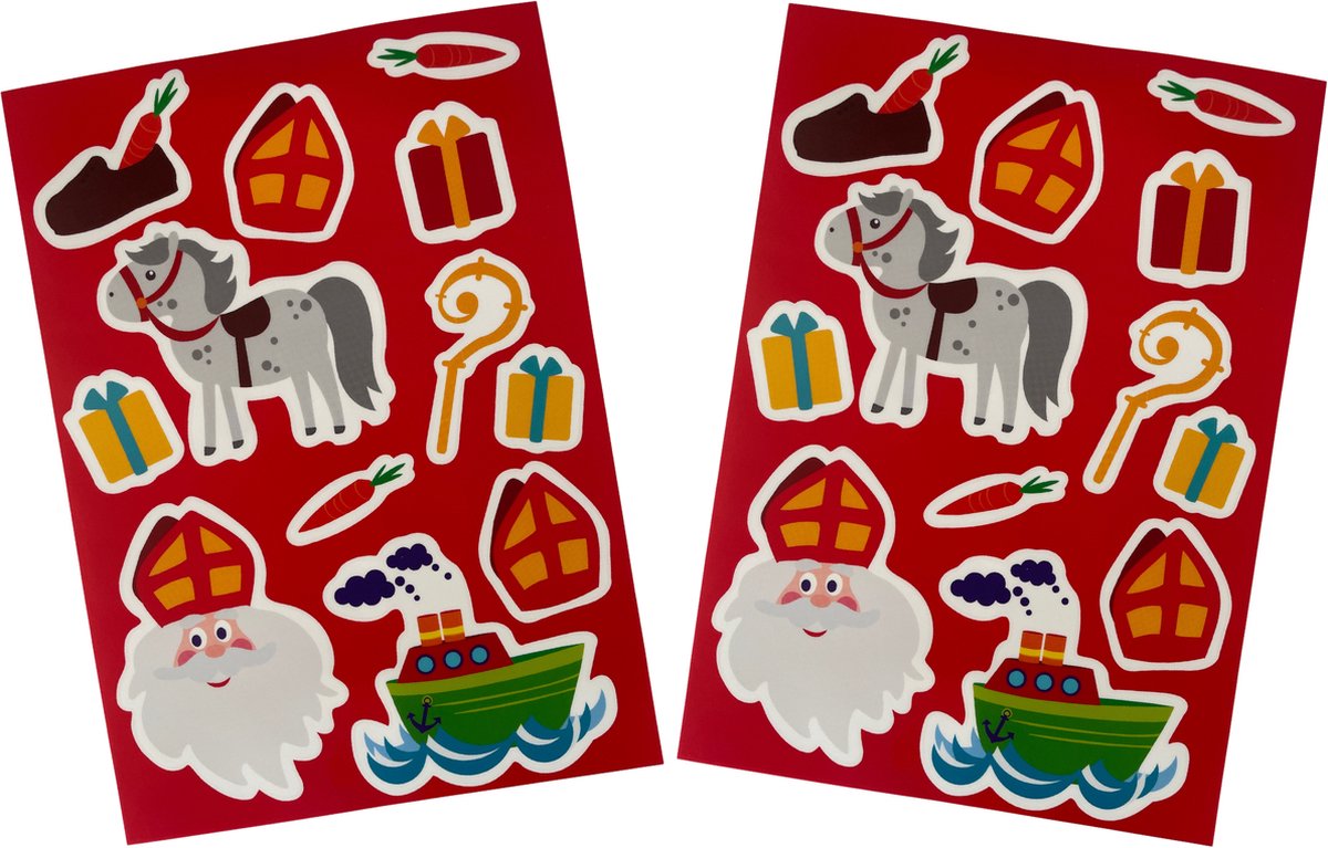 3BMT Sinterklaas Versiering - Raamstickers - Herbruikbaar - Set van 24 ...