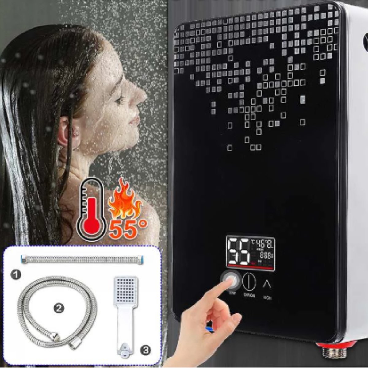 Thuys Doorstroomverwarmer - Elektrische Boiler - Douche Boiler - Snel ...