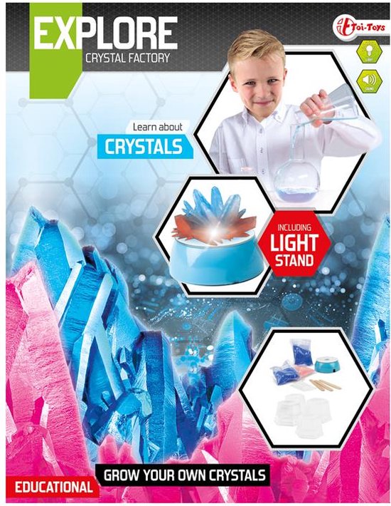 Toi Toys Explore Set kristallen kweken inclusief lamp vanaf 8 jaar | bol