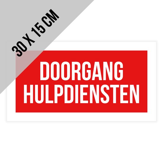 Pictogram/ bord | "Doorgang hulpdiensten" | 30 x 15 cm | SOS | Niet ...