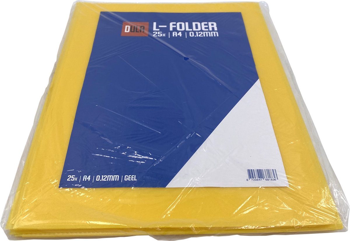 DULA Insteekhoezen A4 - Geel - Nerf - L-mappen - 25 stuks | bol.com