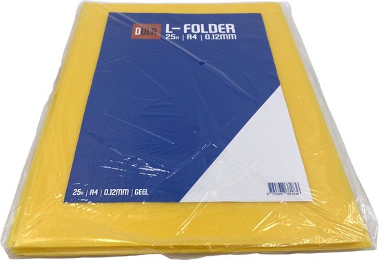 DULA Insteekhoezen A4 - Geel - Nerf - L-mappen - 25 stuks | bol.com
