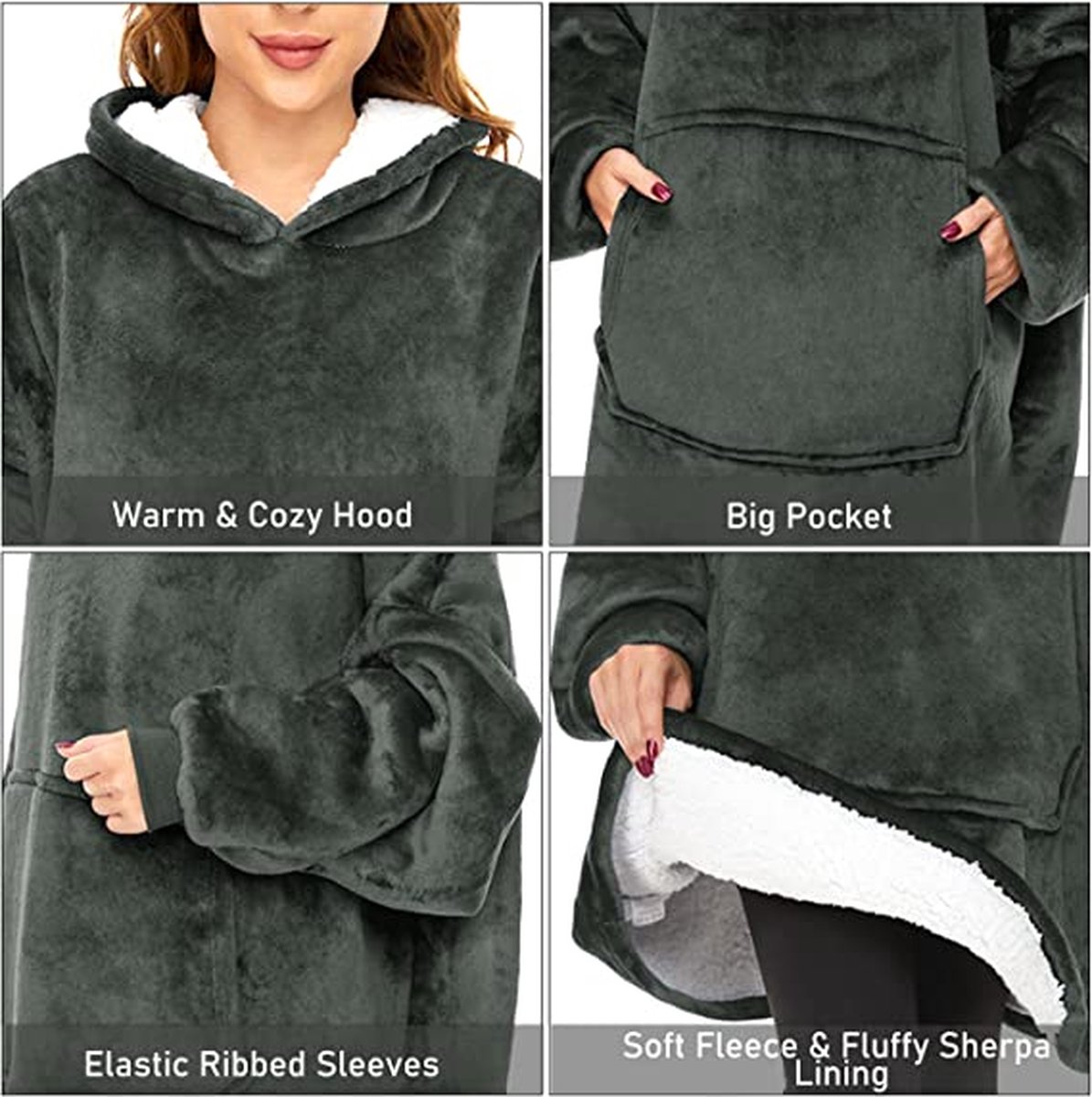 Doodadeals® Snuggie - Cuddle Hoodie - Hoodie Deken - Fleece Deken met ...