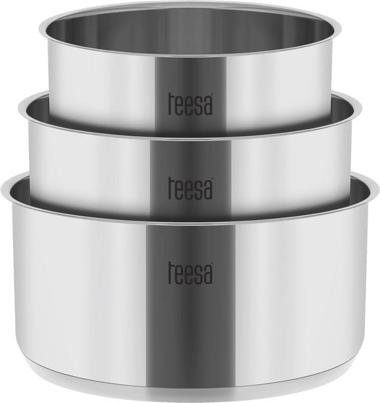Teesa TSA0148 - Driedelige roestvrijstalen pannenset COOK EXPERT SINGLE ...