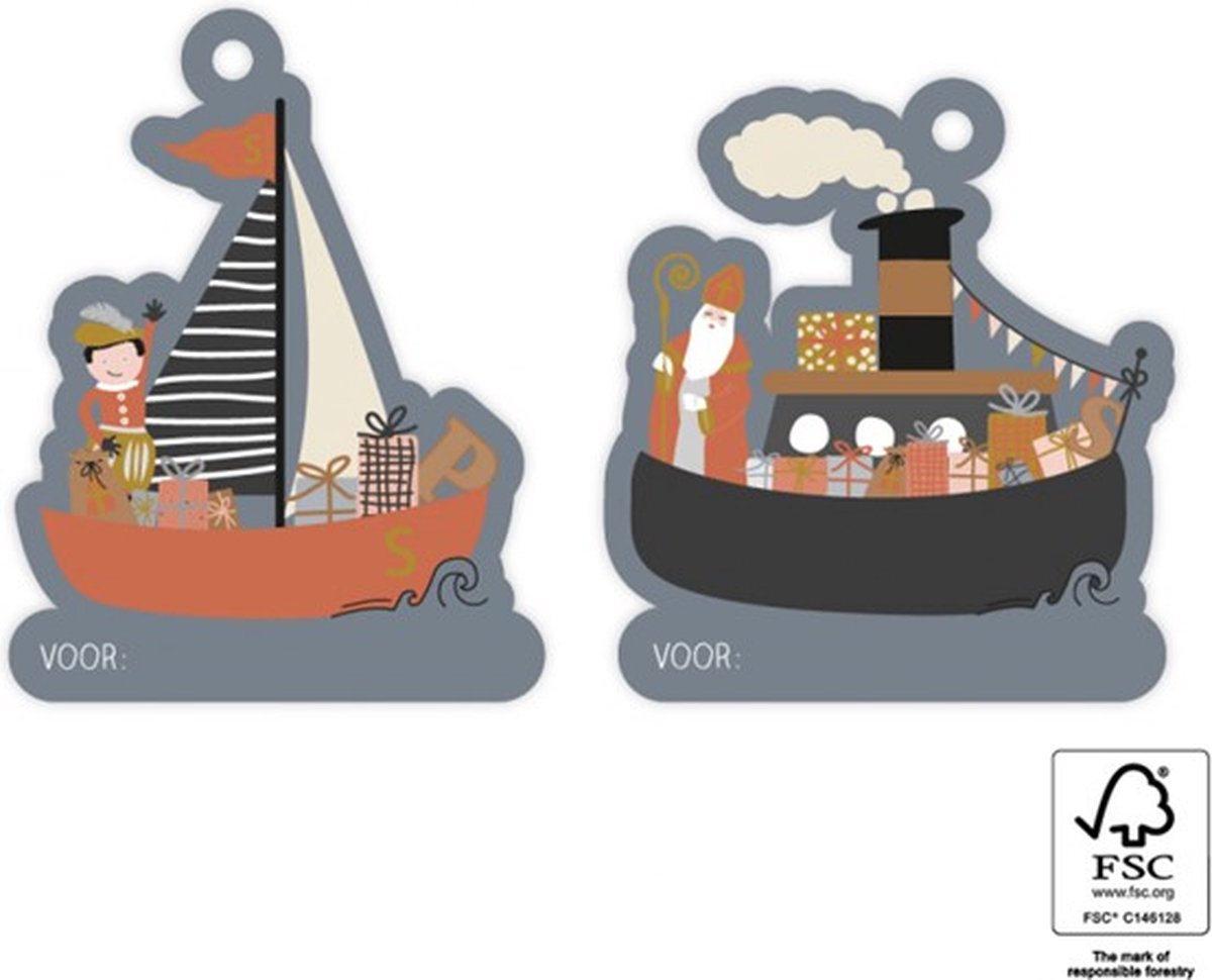 Sinterklaas Label 2 assorti - 10 stuks – Voor: - Blauw / Grijs ...