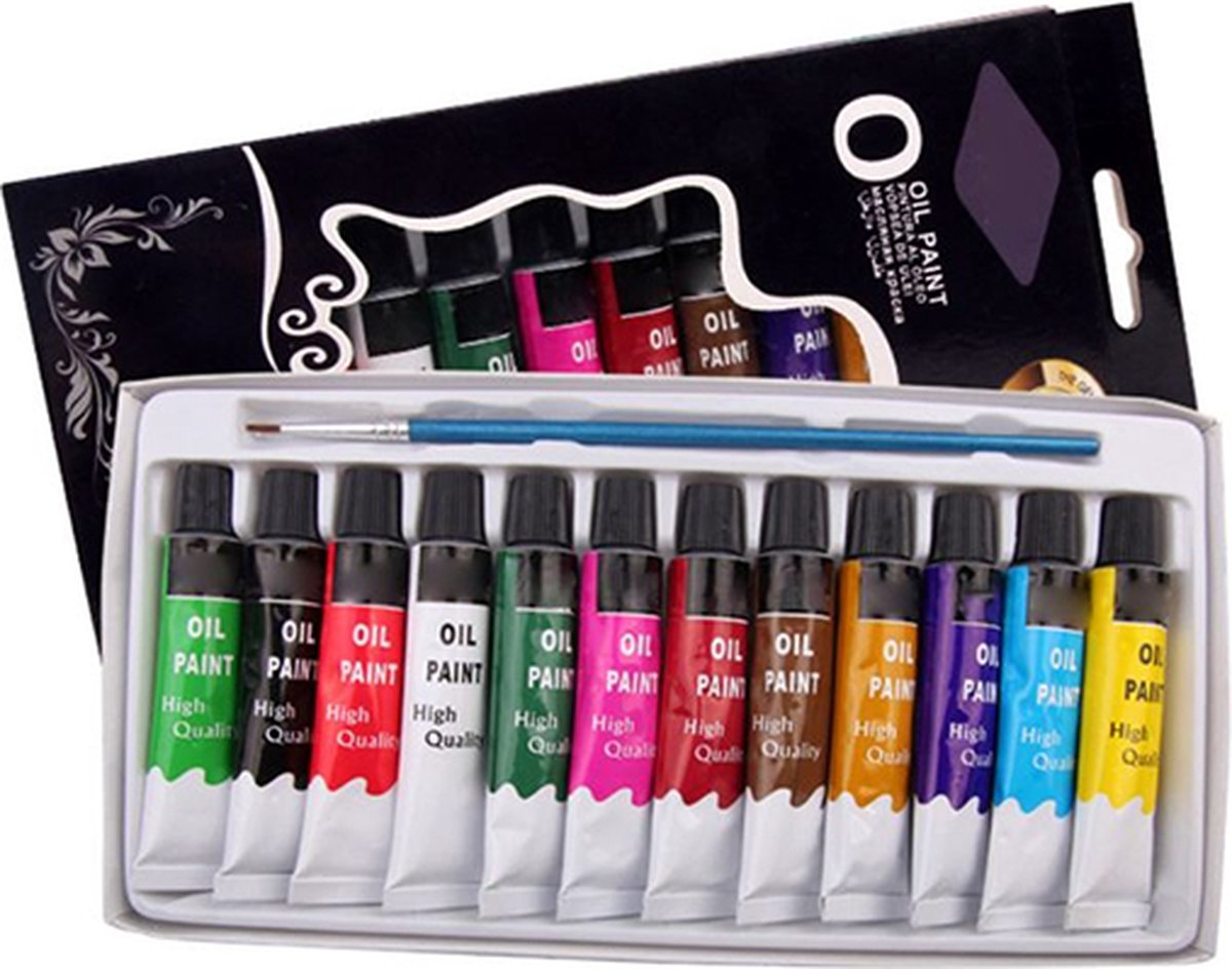 Olieverf - Set van 12 kleuren - Olieverfset - Verf - Verfset - Verven ...