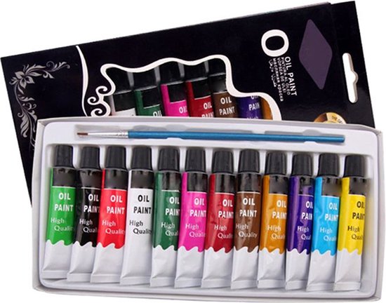 Olieverf - Set van 12 kleuren - Olieverfset - Verf - Verfset - Verven ...