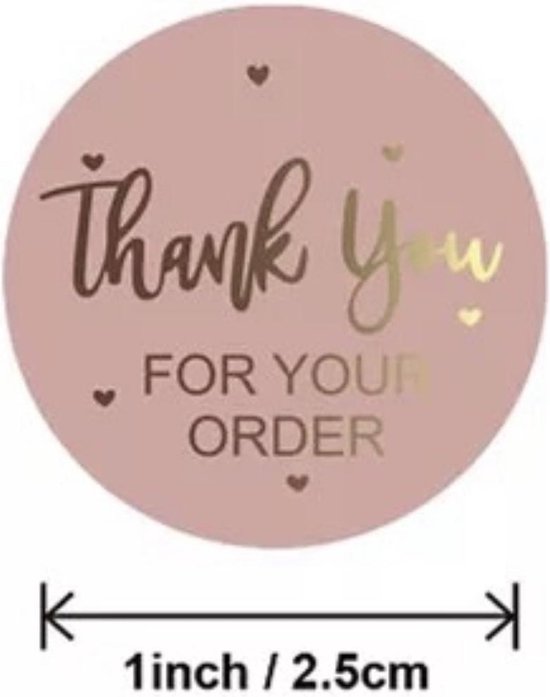 Without Lemons Roze Thank You For Your Order Sluitsticker 500 stuks | Sluitzegel |... | bol