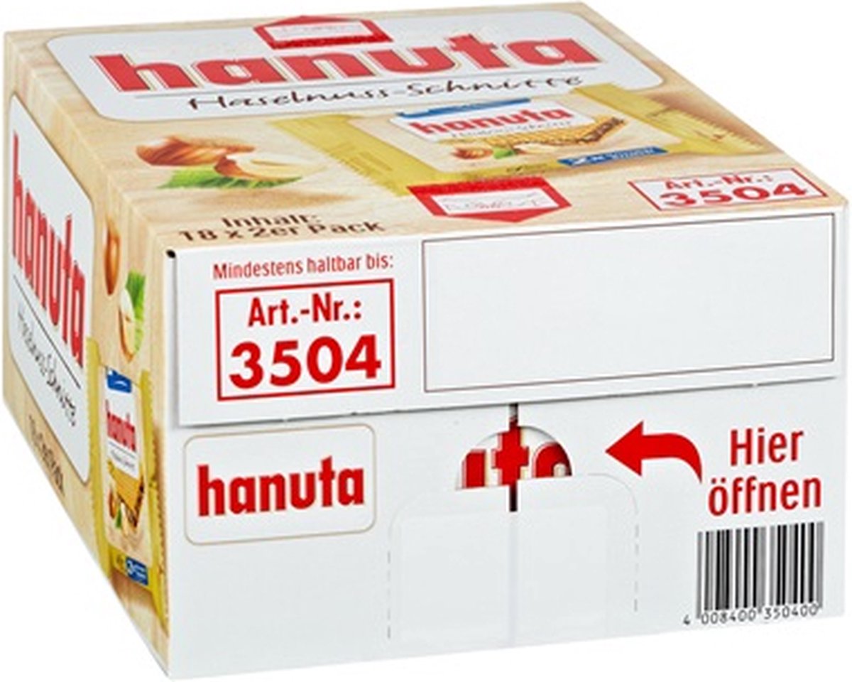 Ferrero Chocolate Hanuta 18 x 44 grammes / paquet de 2 | bol.com