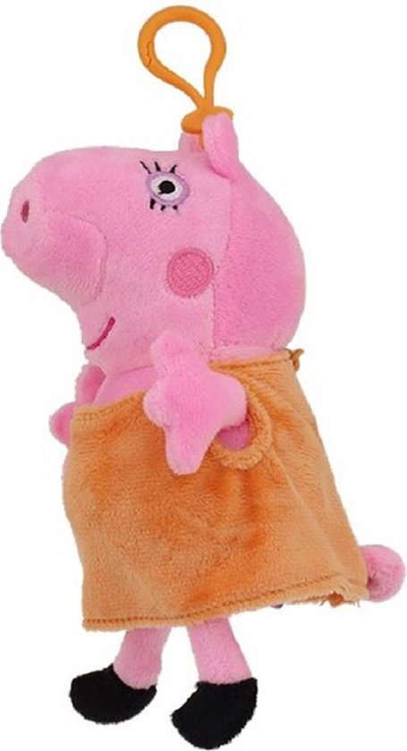 Peppa pig - Mama pig knuffel met ophangclip en vakje met rits voor ...