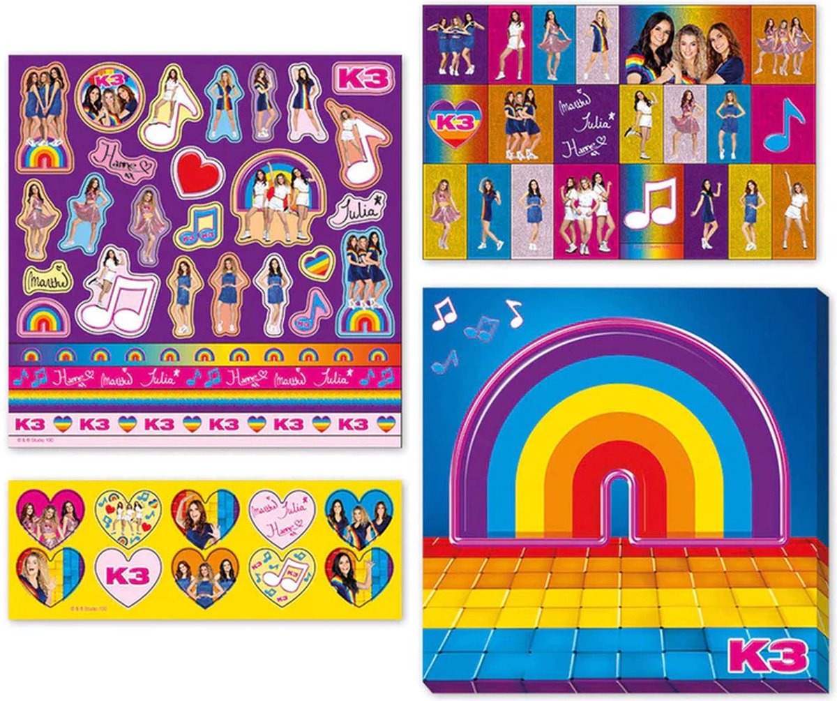 K3 Stickers - K3 Stickerset - Studio100 K3 Muziek Stickers - K3 Hanne ...