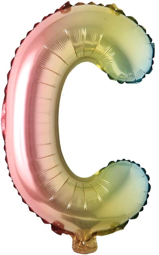 SemDeco - Letter Ballon - Regenboog - Letter C - 40cm | bol.com