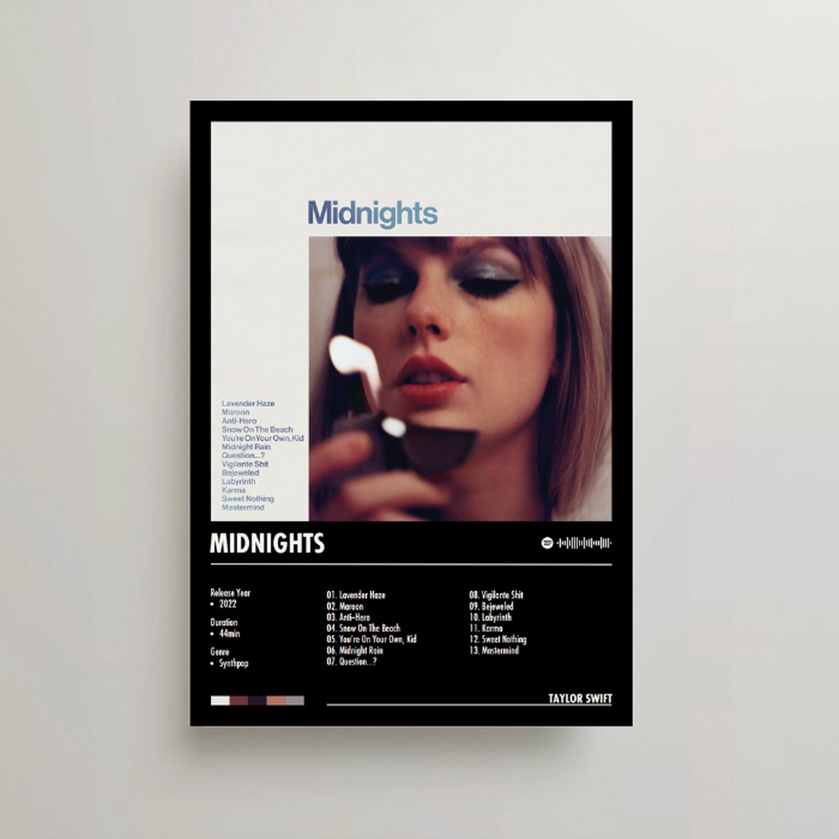Taylor Swift Poster - Midnights Album Cover Poster - Taylor Swift LP ...