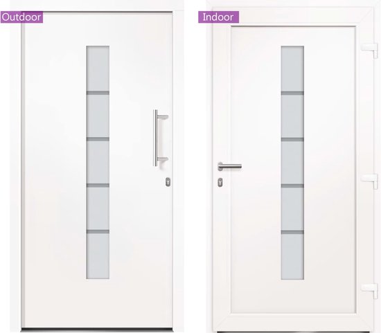 Prolenta Premium - Voordeur 100x210 cm aluminium en PVC wit - Huis en ...