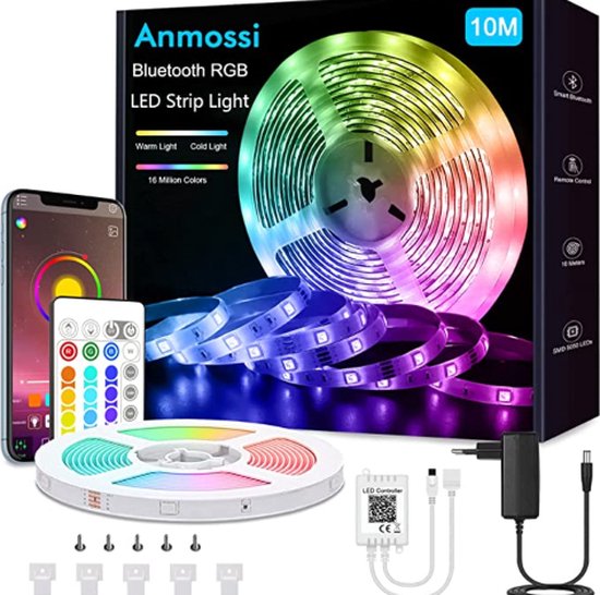Flightmode - Anmossi Ledstrip, 10 m, smart bluetooth, RGB-ledstrip ...