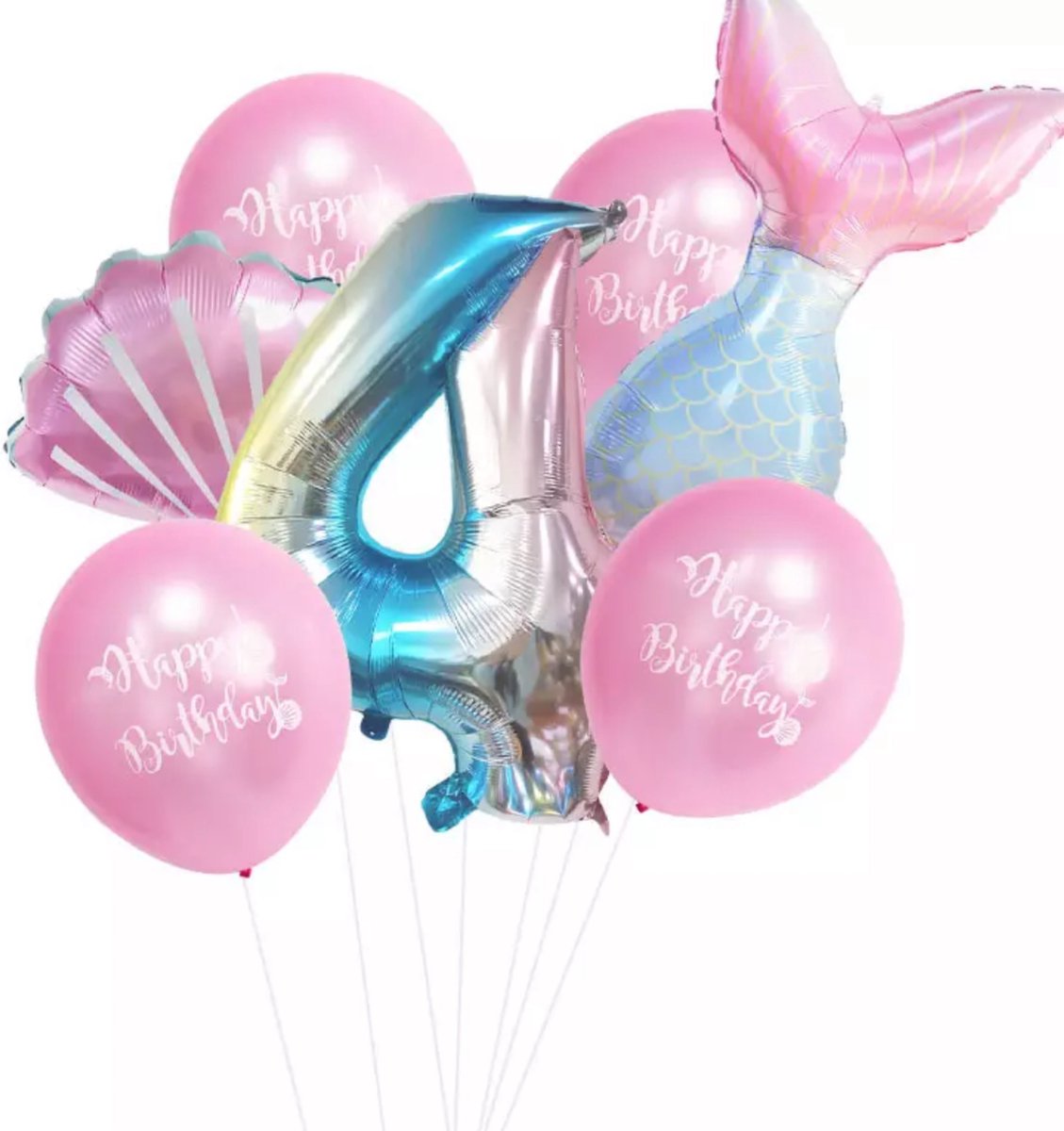 Ballonnen Pakket- 4 jaar- Zeemeermin- Mermaid- Themafeest ...