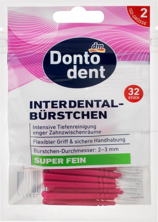 Dontodent Interdentale Tandenrager roze 0,4 mm ISO 2, 32 stuks | bol