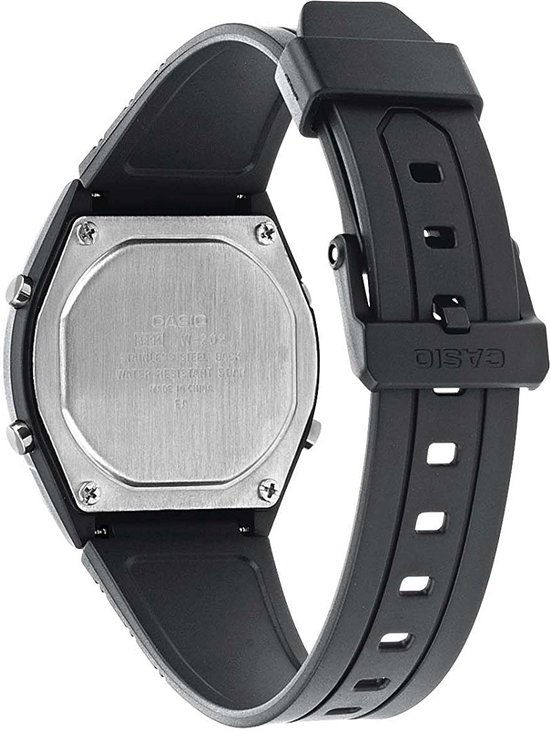 Casio W-202-1AVEF Casio Retro horloge Heren - Zwart - Kunststof 35 mm | bol