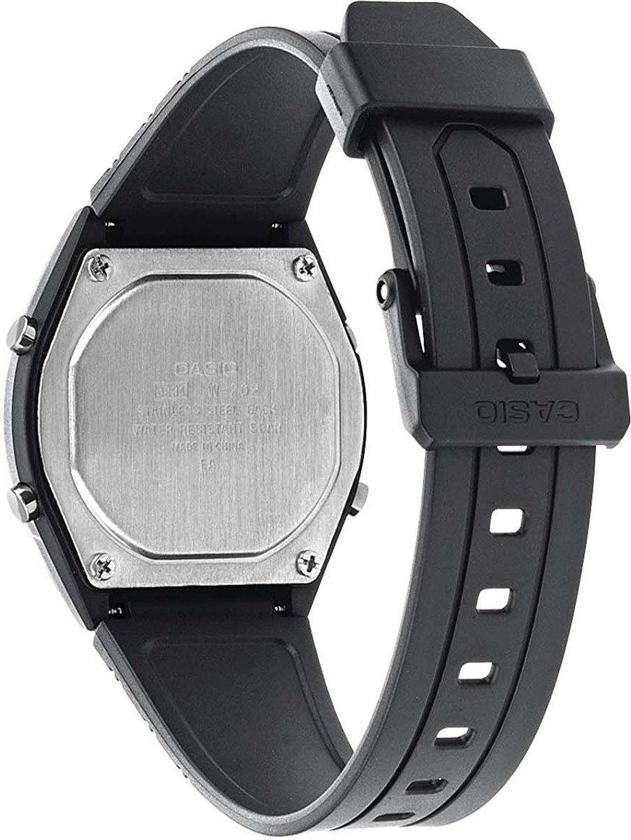 Casio W-202-1AVEF Casio Retro horloge Heren - Zwart - Kunststof 35 mm | bol