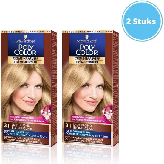 Schwarzkopf Poly Color - Haarverf - Color Creme - 31 Lichtblond - 2 ...