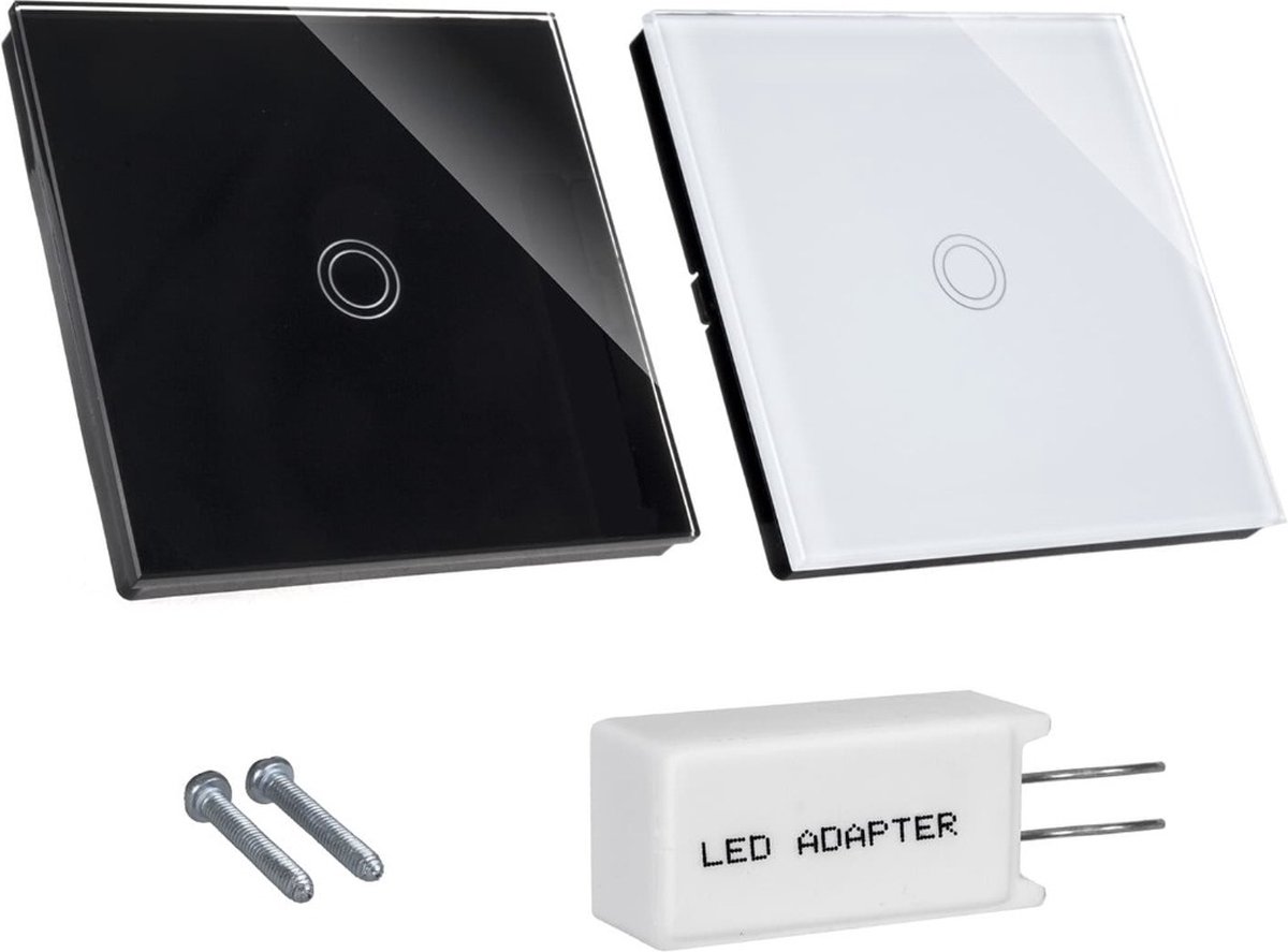 Wandschakelaar met verlichting - Tweevoudig - Touch bediening - Wit | bol