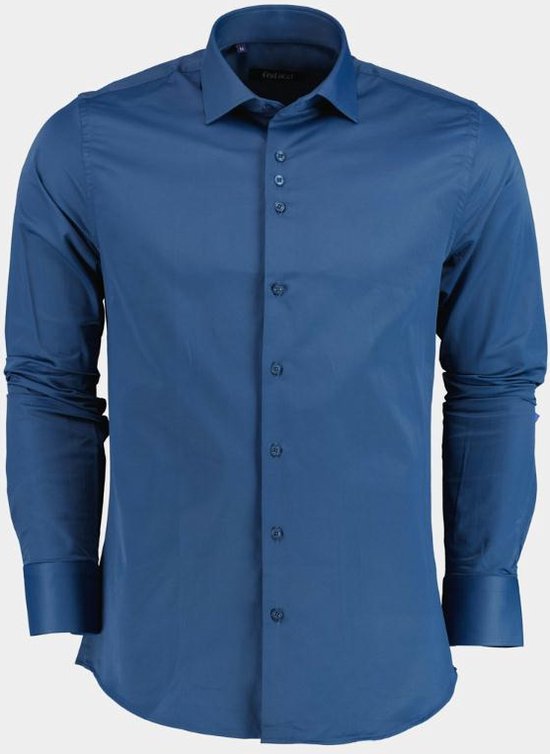 Ferlucci Casual hemd lange mouw Blauw Napoli/Steelblue | bol.com