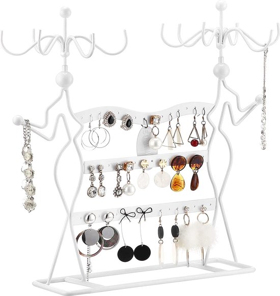 MIRA Home - Sieraden houder - Sieraden standaard - Wit - Staal - ‎34 ...