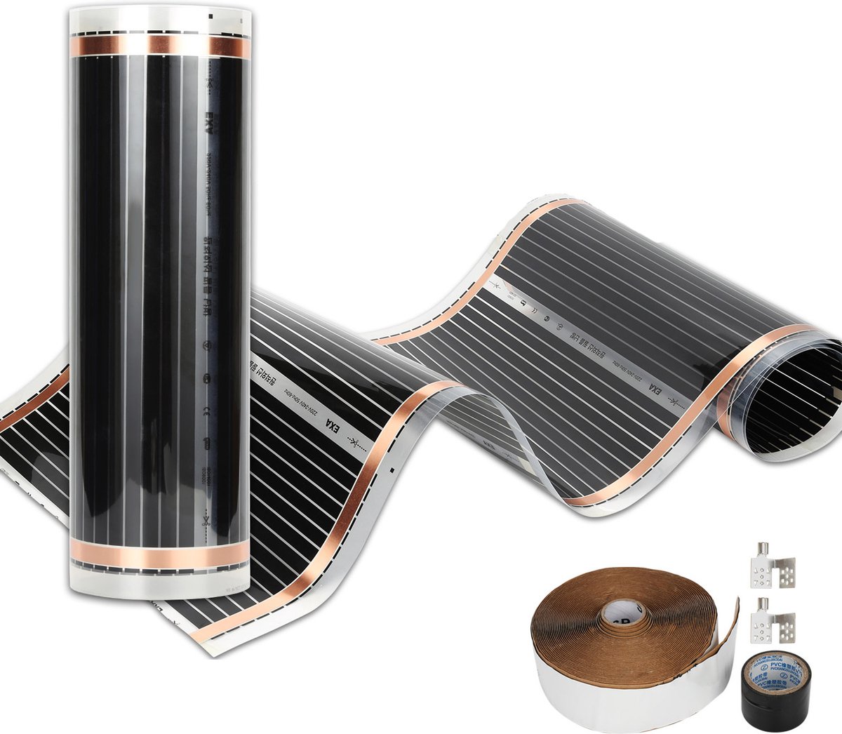 Infrarood verwarmingsfolie elektrische vloerverwarming 50cm set 220 W ...