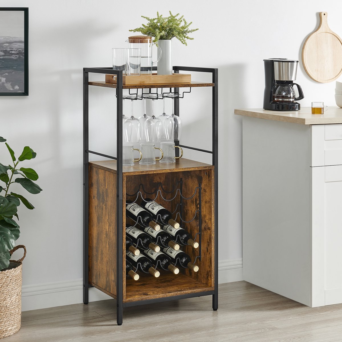 IN.HOMEXL - Burstal - Wijnrek voor 16 Flessen - Industrieel - Wijnrek ...