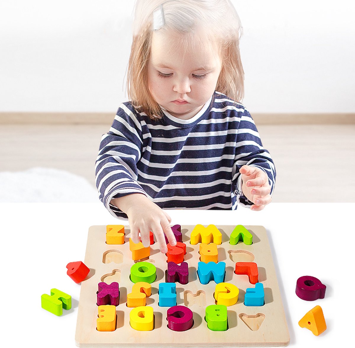 Houten letter puzzel ABC - Grote Stukken - Educatief houten speelgoed ...