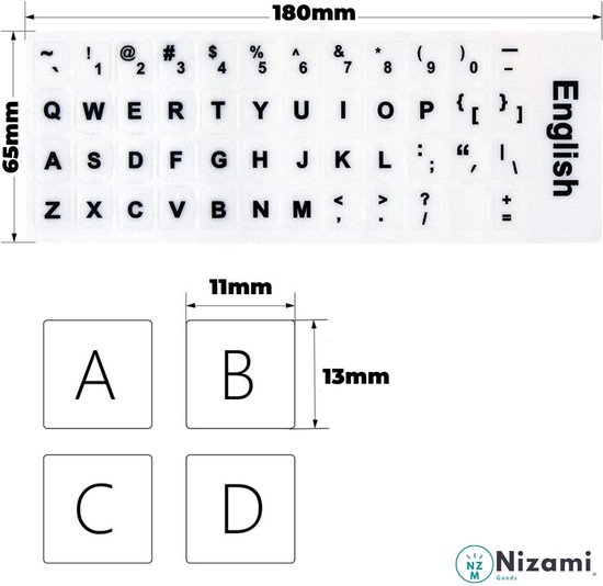 Qwerty Toetsenbord Sticker - Wit | bol.com
