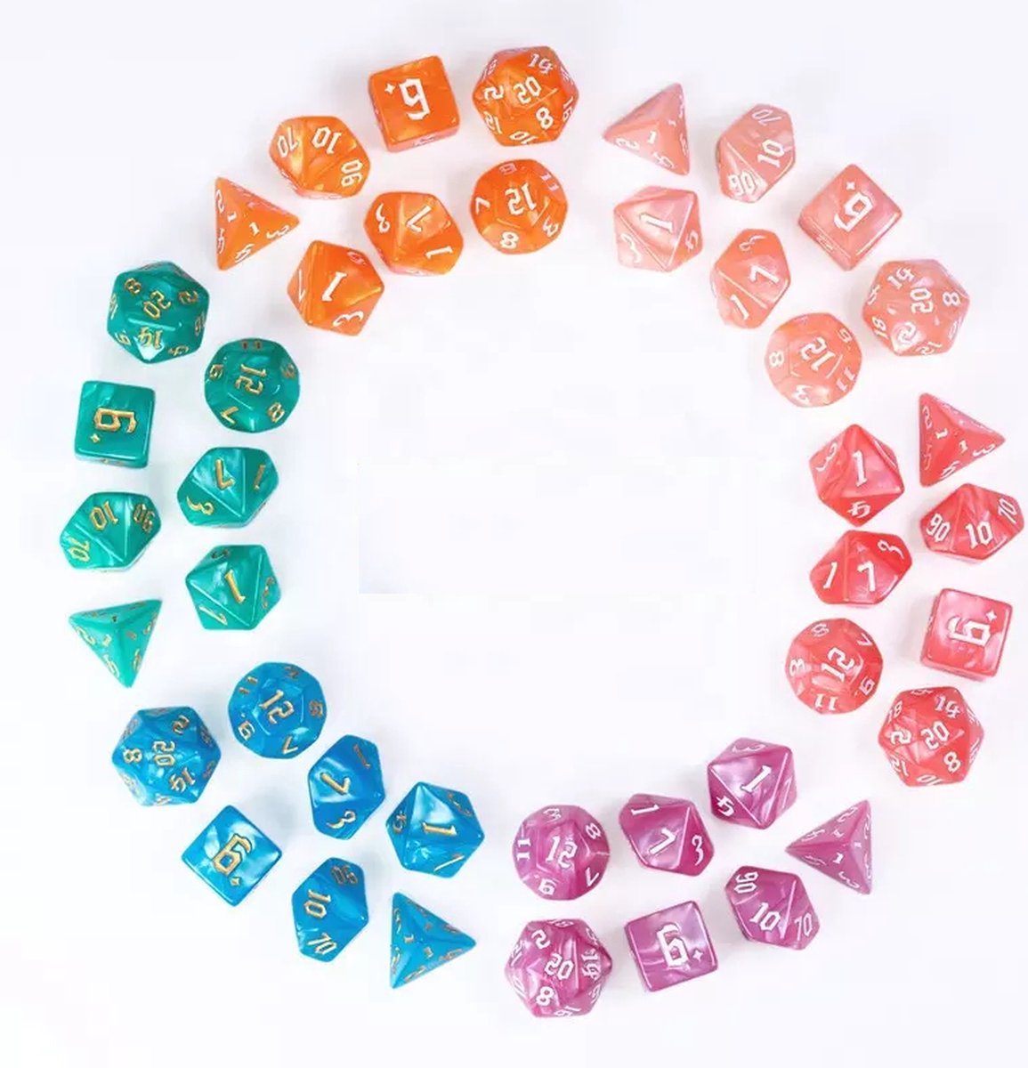 DnD dice 6 sets! - 6 Polydice sets - 42 stuks - Dungeons and dragons dobbelstenen sets | bol.com