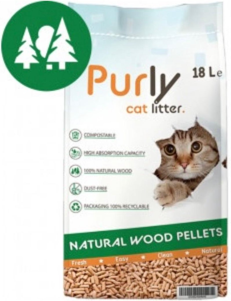 Purly-houtkorrels-kattenbakvulling-18L | bol