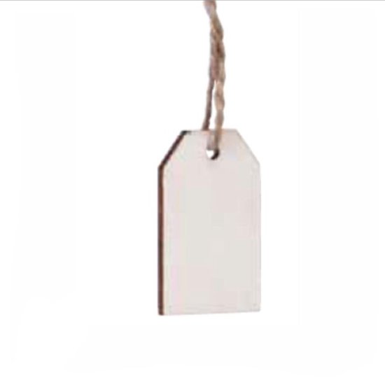 Houten labels - 50x30 mm - Houten Kaartjes - 24 stuks - Met Touwtje ...