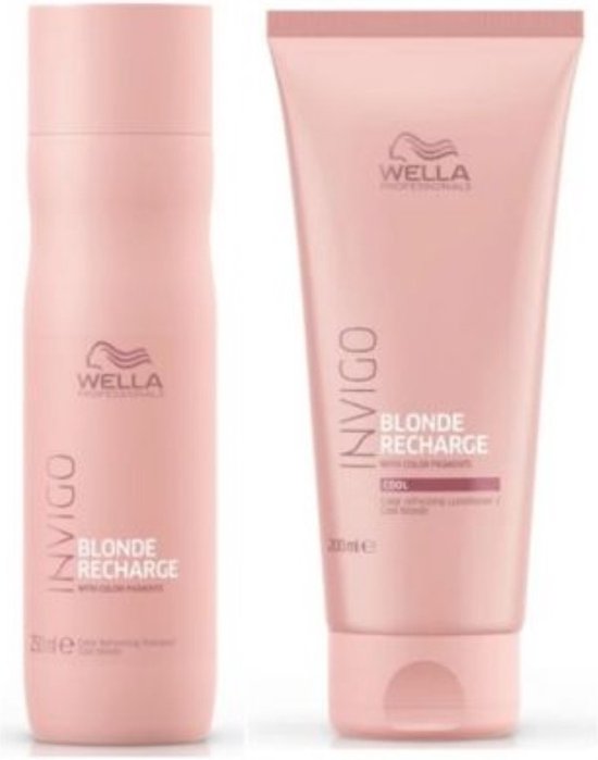Wella Invigo Color Recharge Cool Blond Set - Shampoo + Conditioner ...