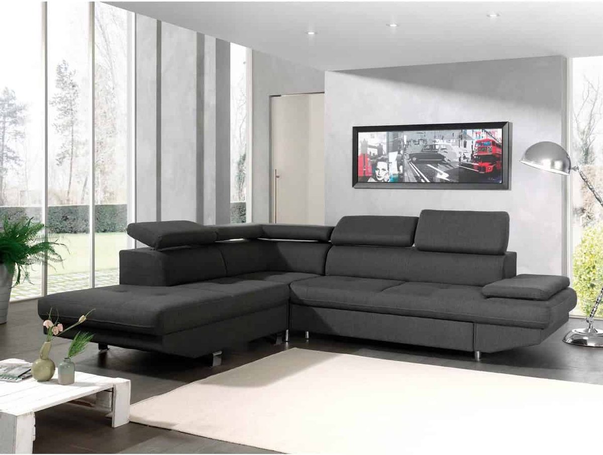 Hoekbank Jetta Links hoeksalon met bed | bol.com