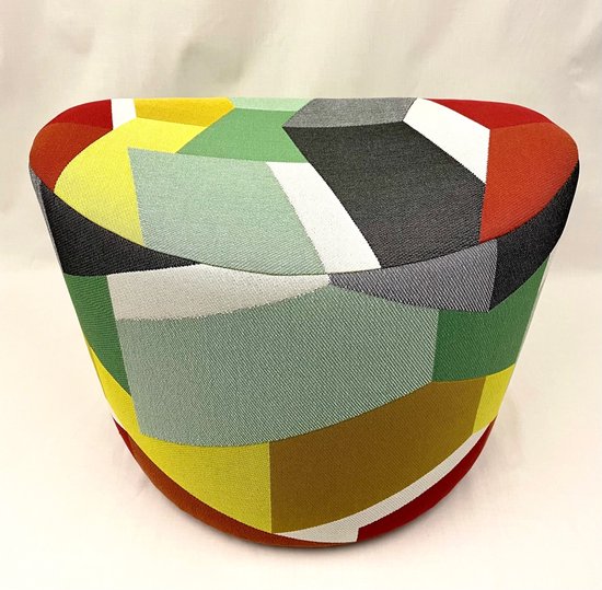 Ovale Poef abstract- Handgemaakt- modern design- 60x51 cm | bol