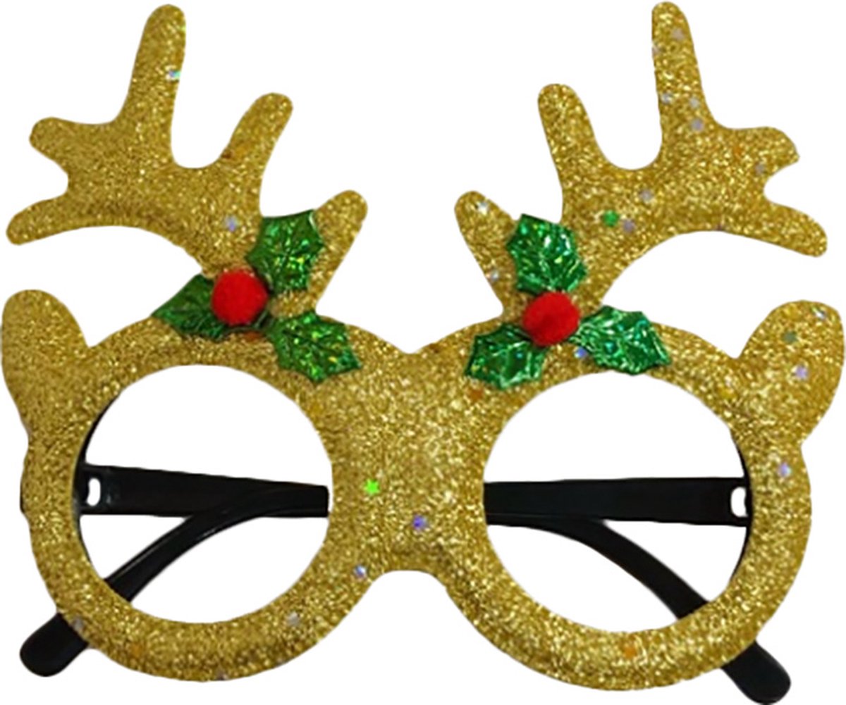 Foute Glitterbril Kerst Rendier - Kerstbril - Feest bril - Party bril ...