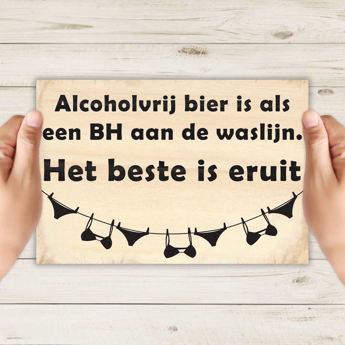Spreukbord - Alcoholvrij bier - Hout - Vintage - Grappig - Humor - Bord ...