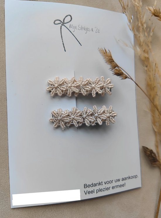 Bloemen haarclip beige van 4,5cm | bol
