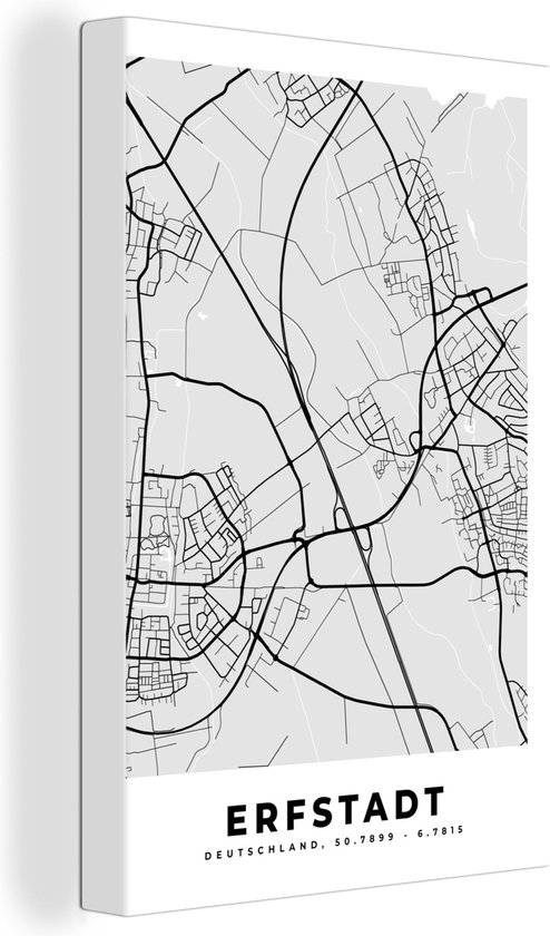 Peinture sur toile Allemagne - Plan de la ville - Carte - Erfstadt ...