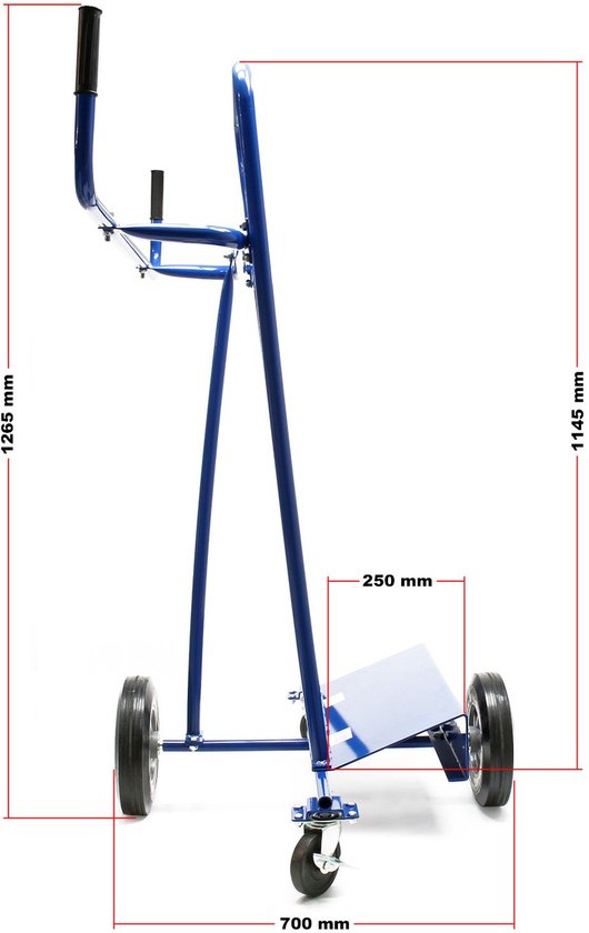 Platenkar tot 300kg belastbaar met 4 rubberen banden | bol