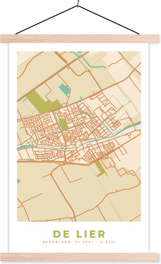 Posterhanger incl. Poster - Schoolplaat - De Lier - Stadskaart - Kaart ...