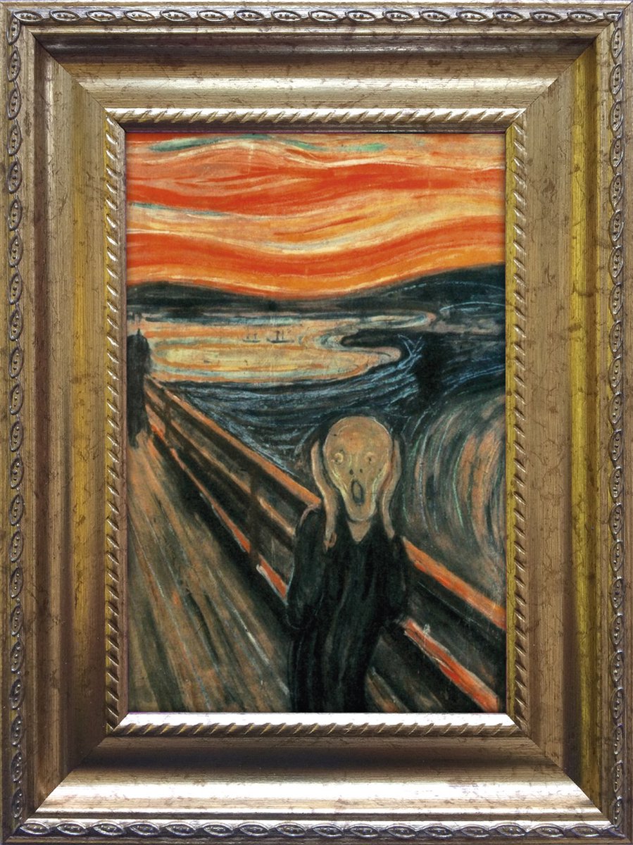 Baroklijstje met De Schreeuw van Edvard Munch - reproductie - ingelijst ...
