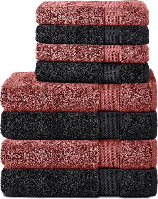 Komfortec Handdoekenset 4x badhanddoek 70x140 cm + 4x handdoek 50x100 ...