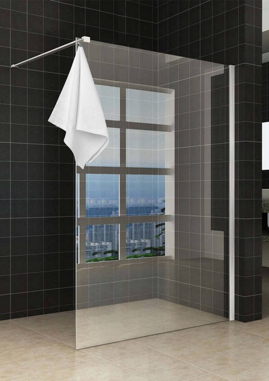 Saqu Douchewand - met Helder Glas Incl. Handdoekhouder 120x200 cm ...
