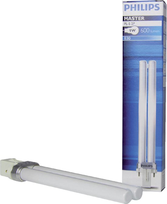 Spaarlamp Philips Master PL-S 2P 7W 400 Lumen 830 warm wit - 10 stuks | bol.com